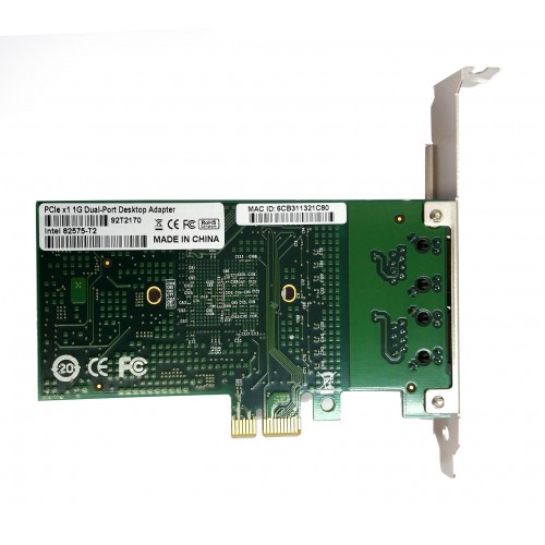Placa de Rede Intel E1G42ET Dualport Gigabit 82575eb Pci-e X1